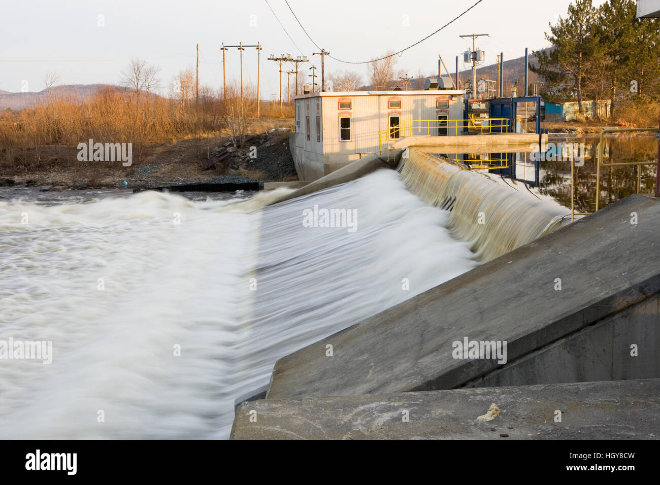 A dam on the Upper Ammonoosuc River in Groveton, New Hampshire Stock ...