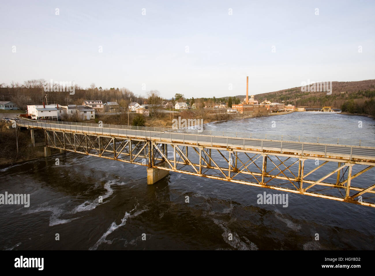 The Gilman Dam on the Connecticut River in Gilman, Vermont and Cushman ...