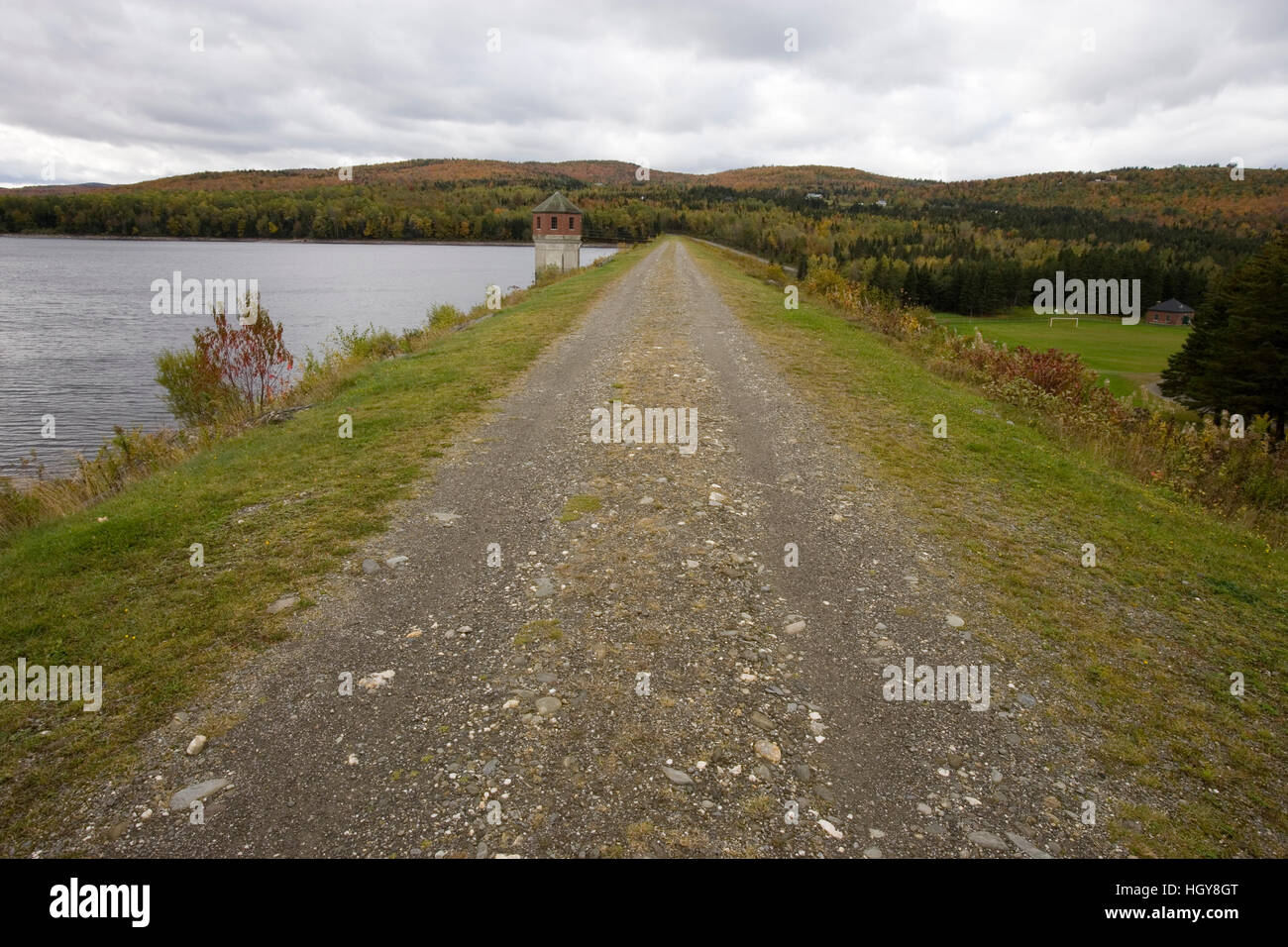 The earthen dam on Lake Francis in Pittsburg, New Hampshire Stock Photo ...