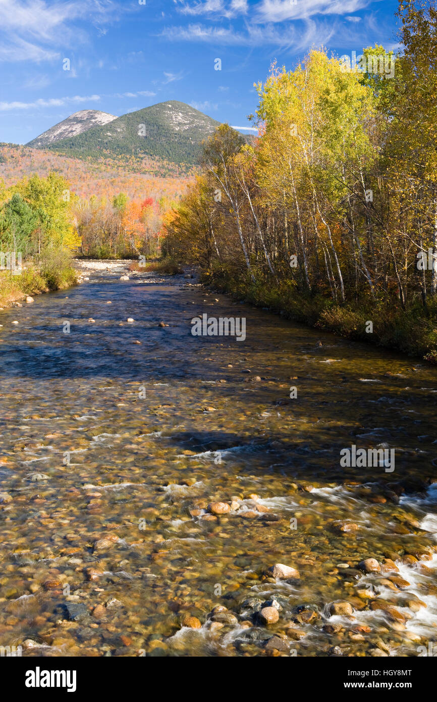 The Percy Peaks rise above Nash Stream in Stark, New Hampshire Stock ...