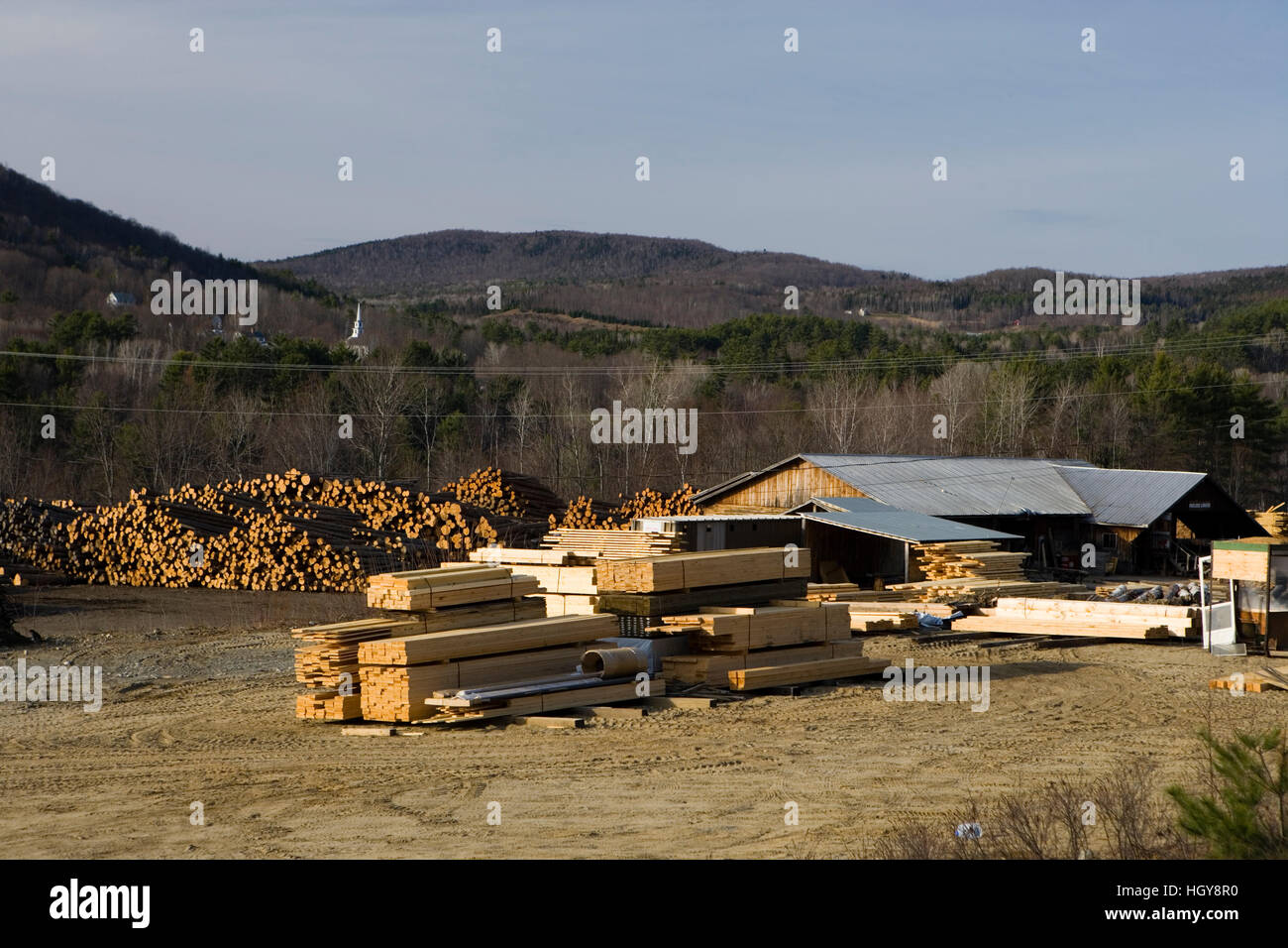 A lumber mill in Littleton, New Hampshire Stock Photo - Alamy