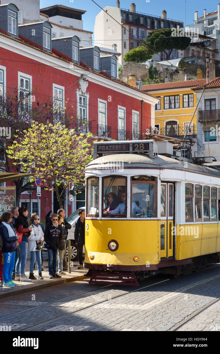 Tram number 28 in alfama hi-res stock photography and images - Alamy