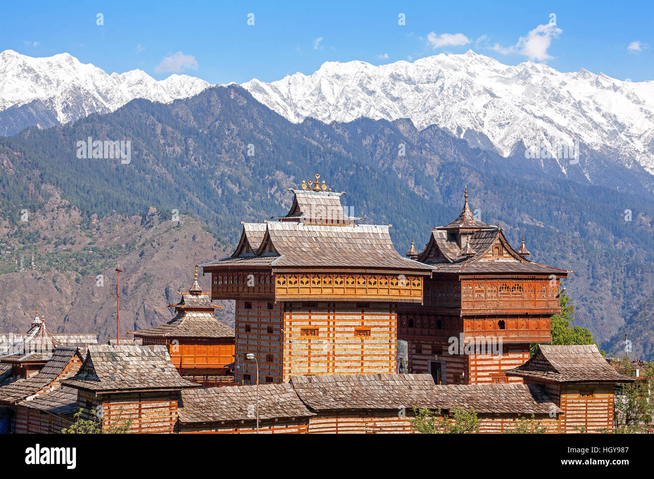Grandiose view of Bhimakali Temple at sunrise. Sarahan, Himachal ...