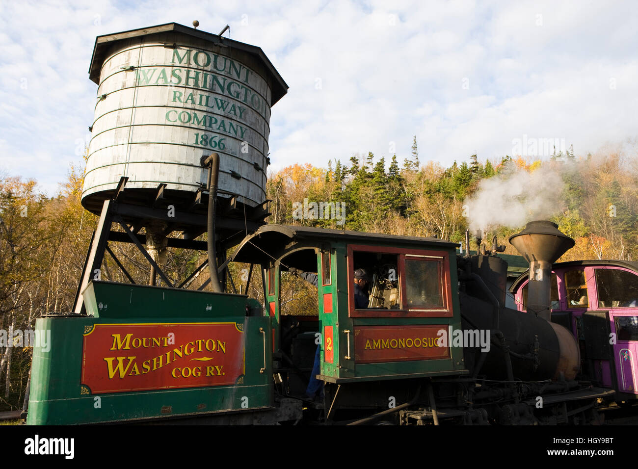 The cog railroad on Mount Washington in Twin Mountain, New Hampshire ...