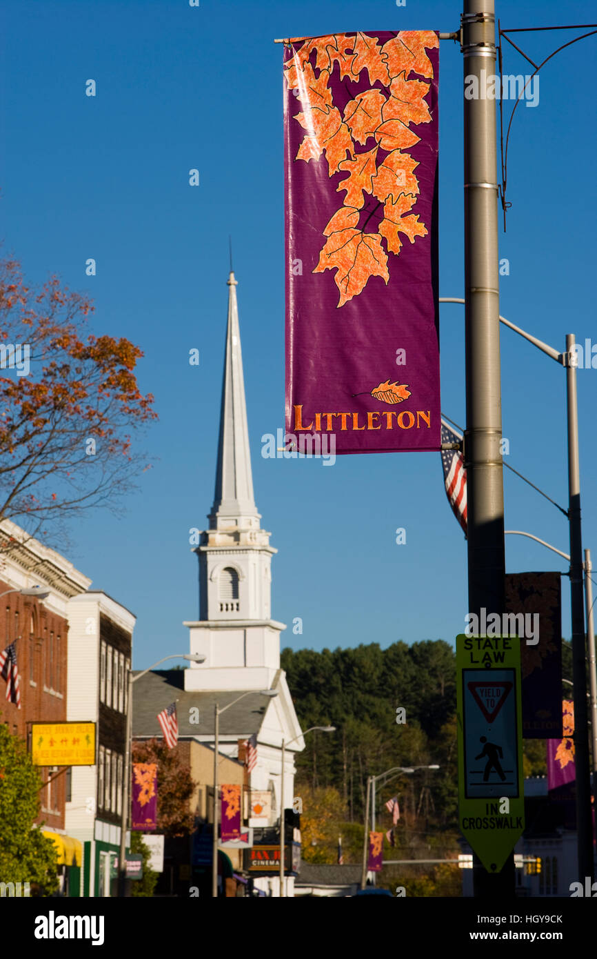A street scene (US 302) in downtown Littleton, New Hampshire Stock ...