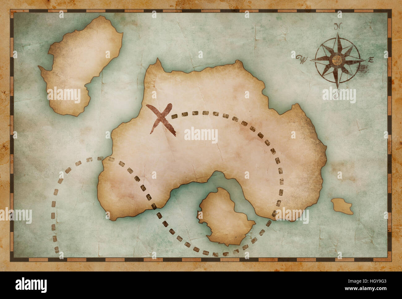 old treasure vintage map Stock Photo - Alamy