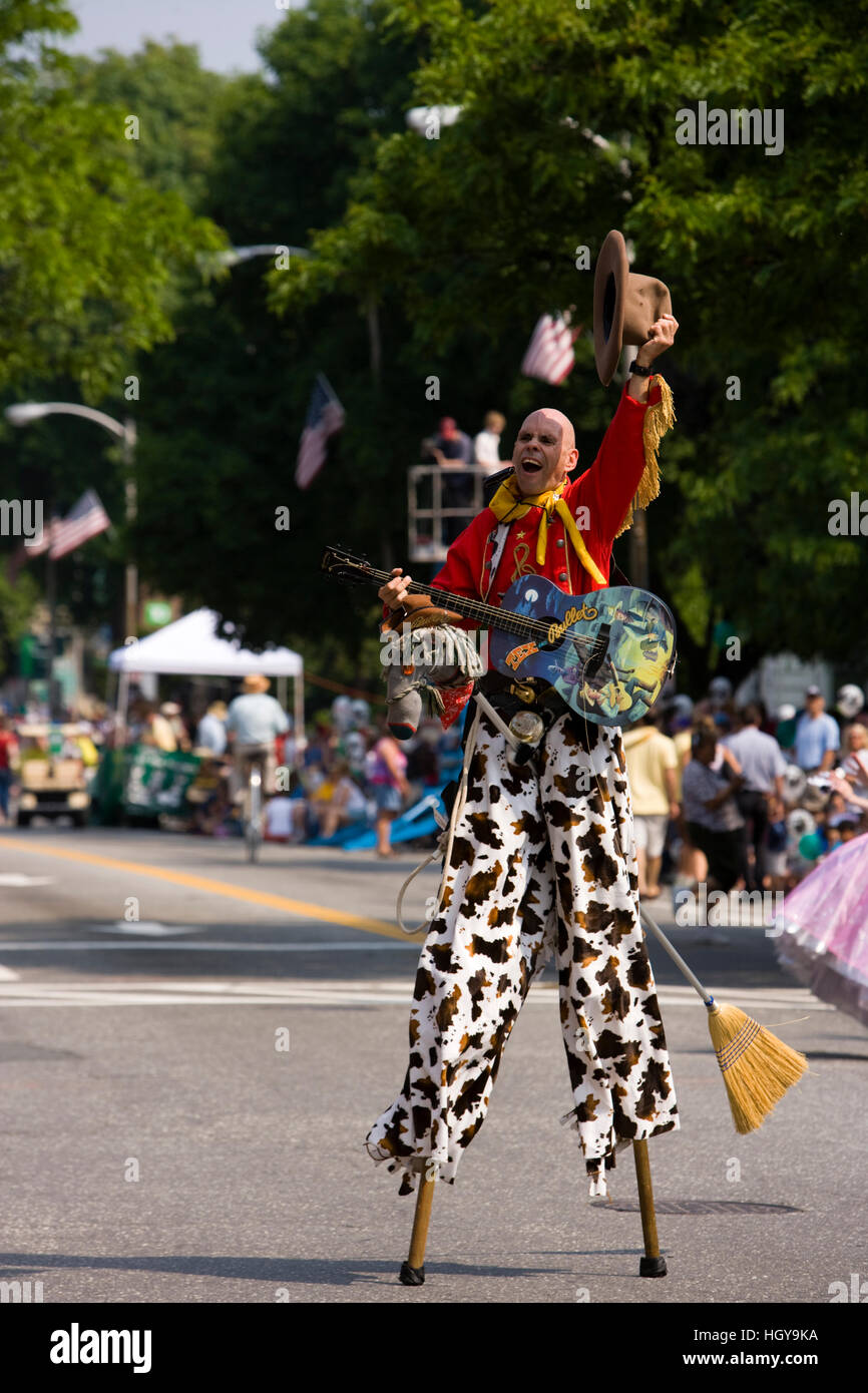 The Strolling of the Heiffers Parade in Brattleboro, Vermont. Street ...