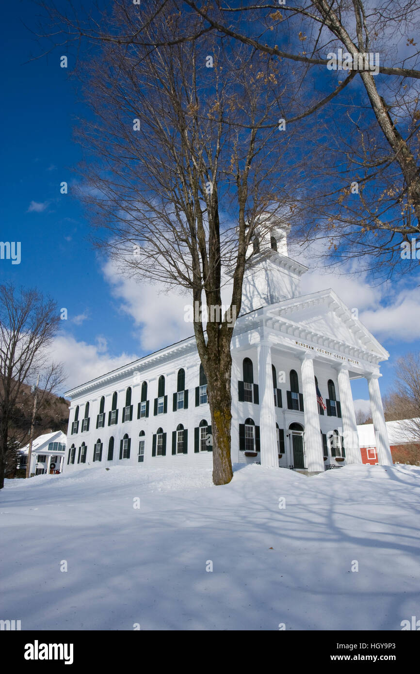 The historic Windham County Courthouse in Newfane, Vermont Stock Photo ...