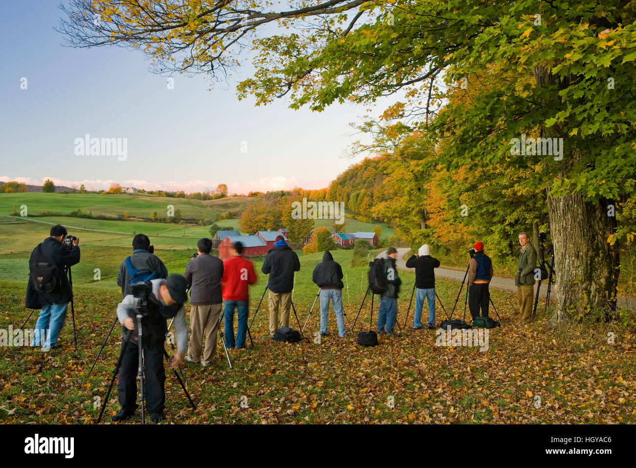 Photographers line up to shoot the Jenne Farm in Woodstock, Vermont ...