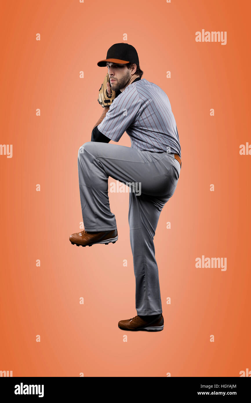 Pitcher baseball player orange hi-res stock photography and images - Alamy
