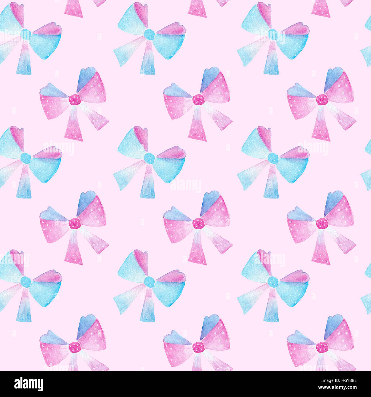 Watercolor bows seamless pattern texture on pink background Stock Photo ...