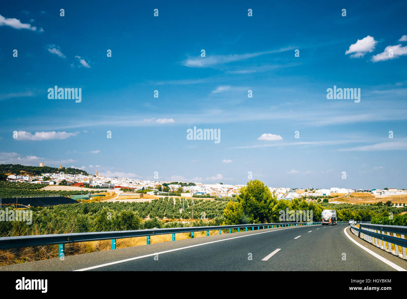 Beautiful Asphalt Freeway, Motorway, Highway Against The Background Of ...