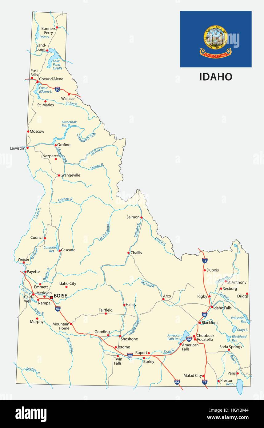 Idaho State Map High Resolution Stock Photography and Images - Alamy