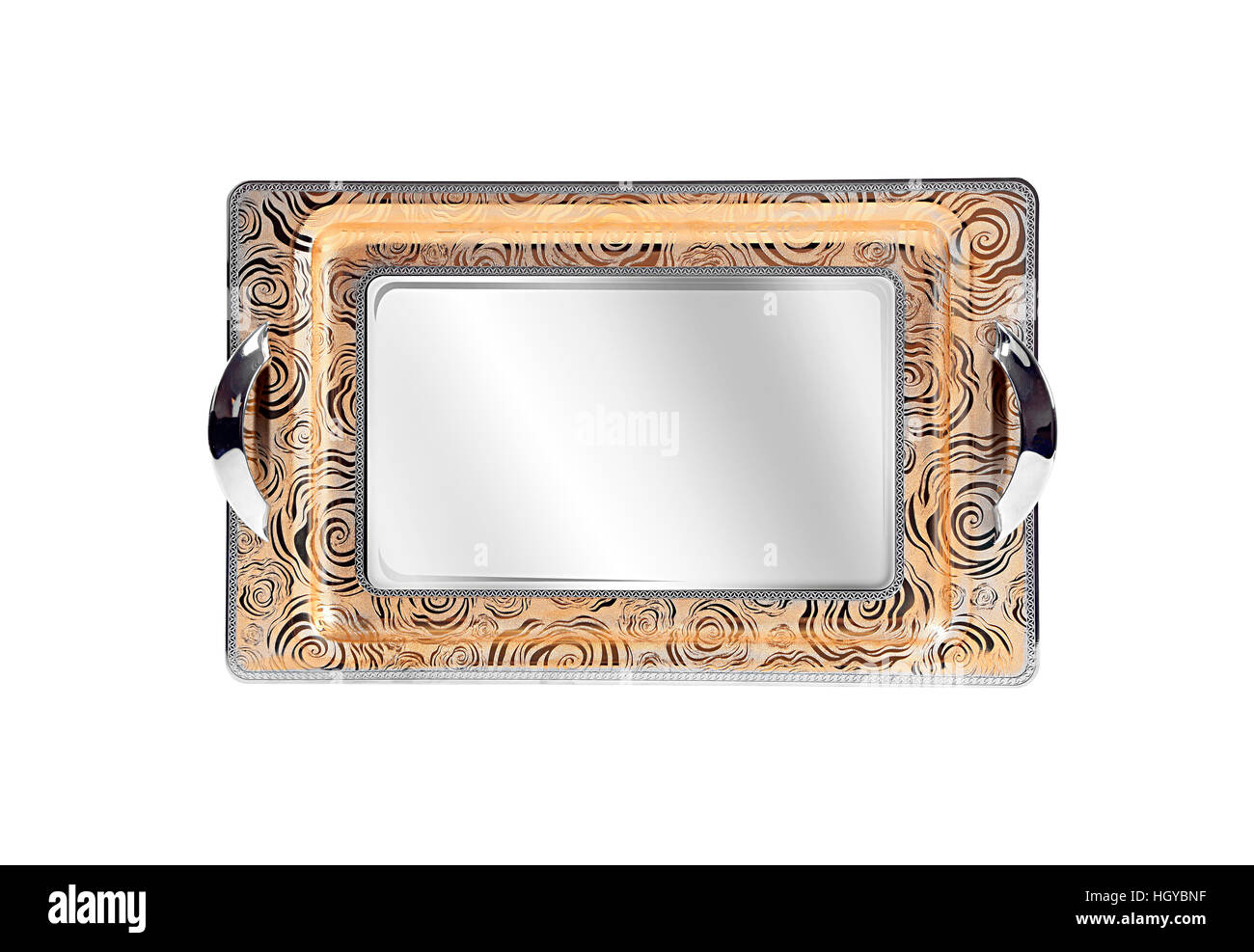 Empty black plate golden Cut Out Stock Images & Pictures - Alamy