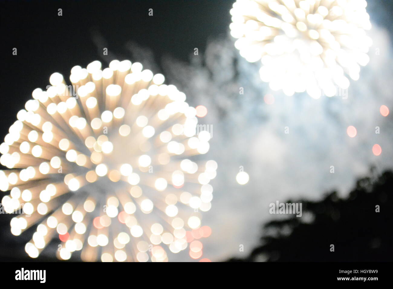 Fireworks for the Bokeh Stock Photo - Alamy