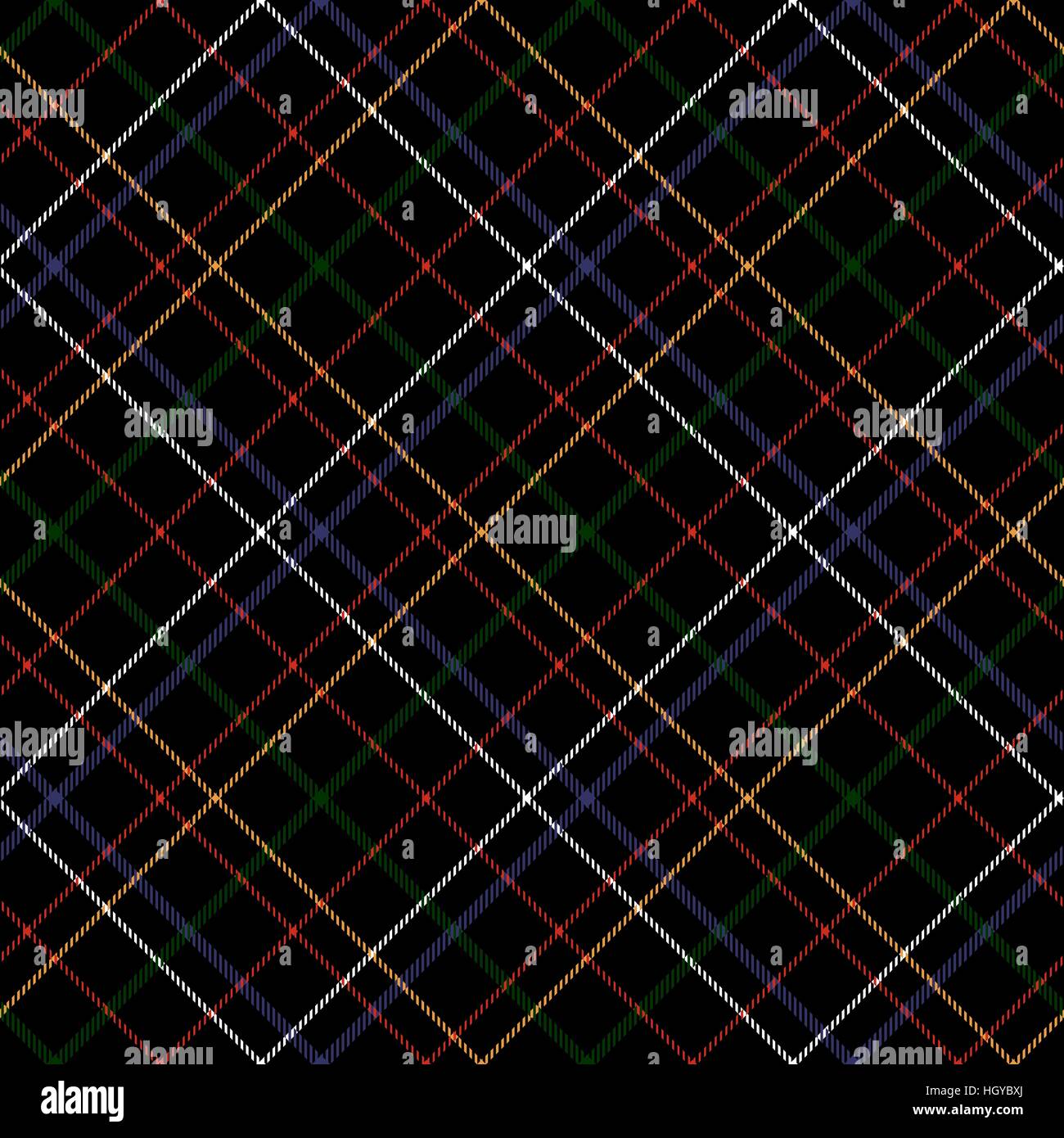 Dark checkered diagonal tartan seamless fabric texture. Vector ...