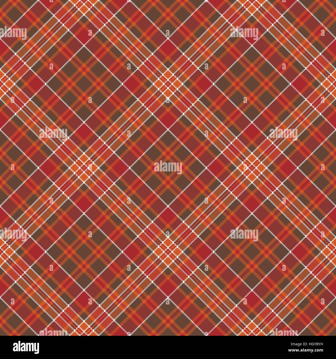 Warm color diagonal check plaid square pixel seamless pattern. Vector ...