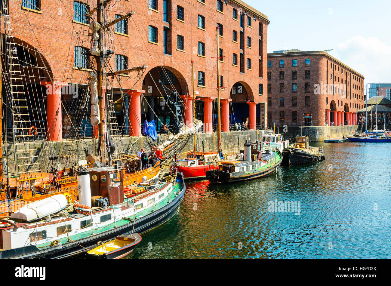 Boats at Albert Dock Liverpool Stock Photo - Alamy