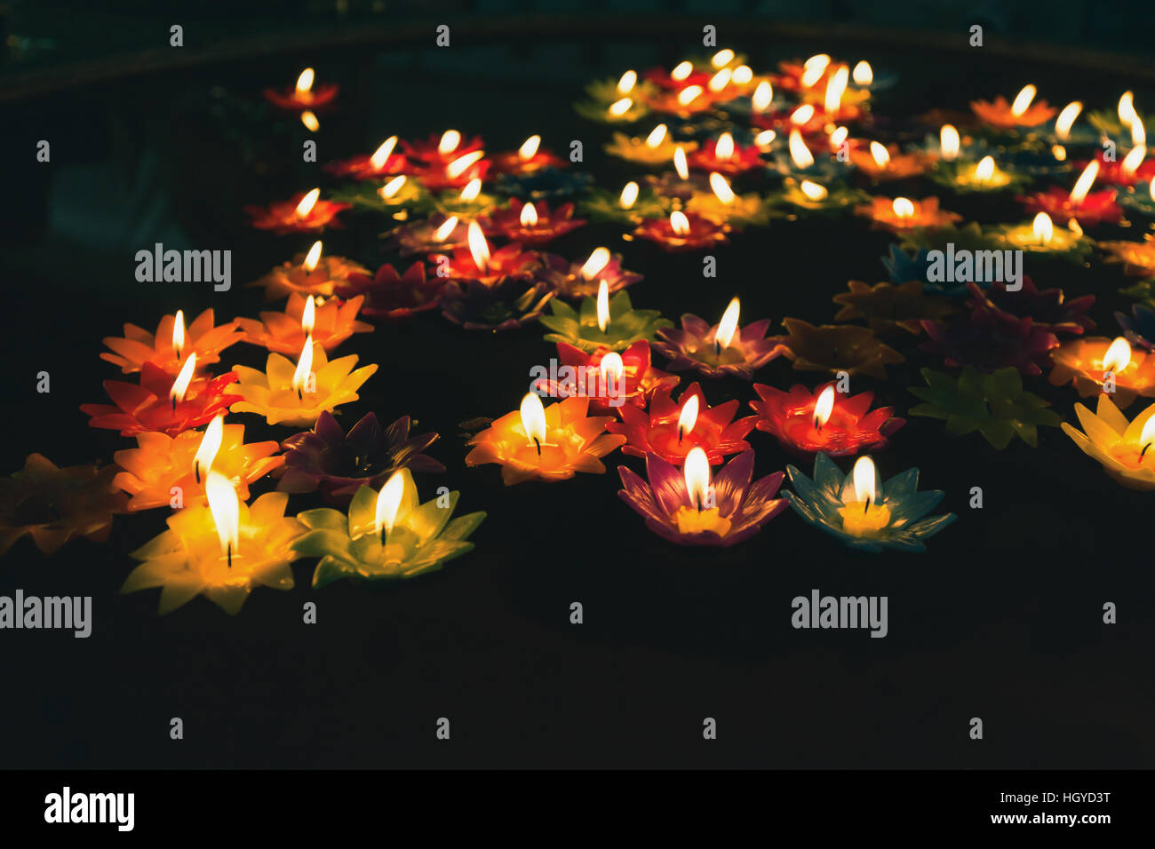 Floating candles in water hi-res stock photography and images - Alamy