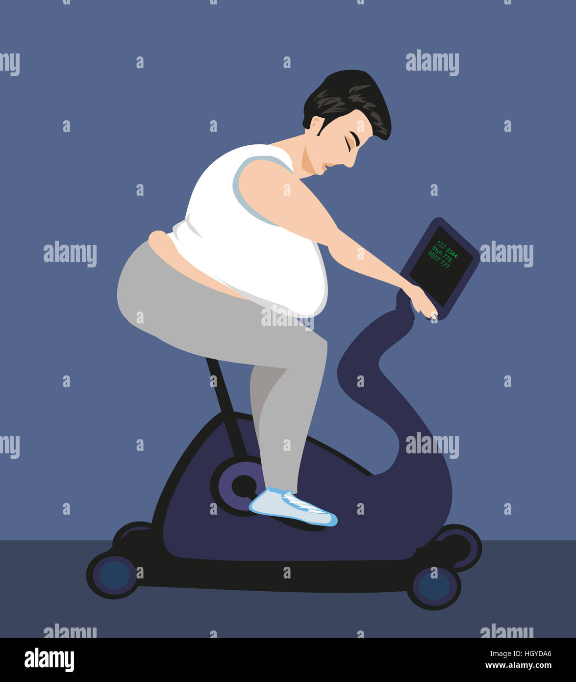 Overweight man on bicycle hi-res stock photography and images - Alamy