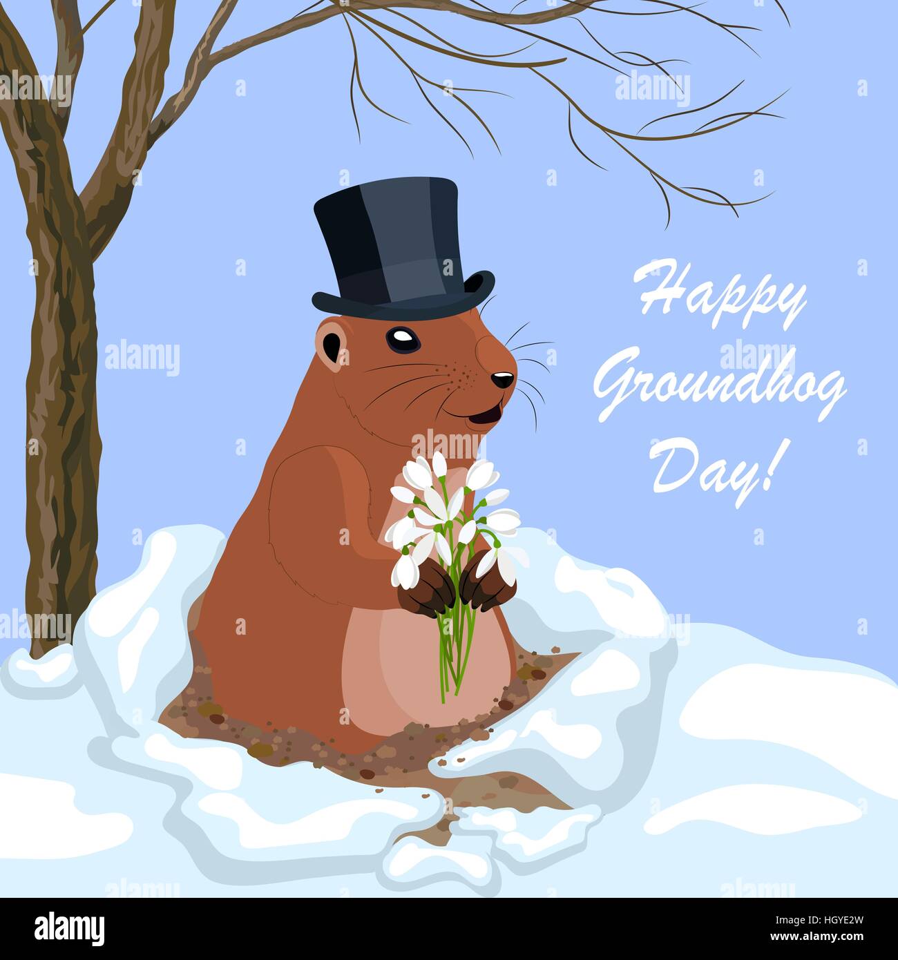 Vector illustration with cute groundhog Stock Vector Image & Art - Alamy