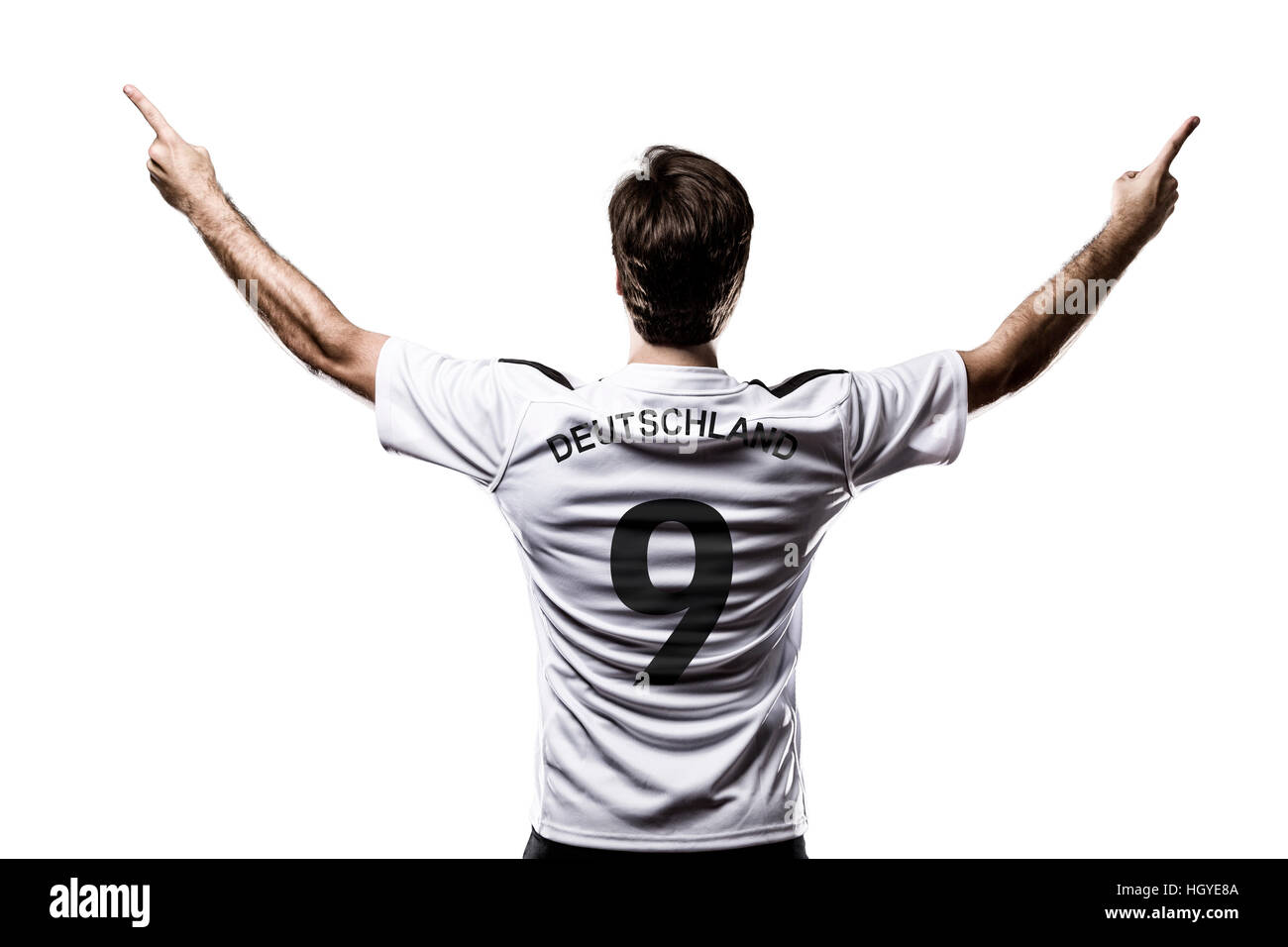 Germany soccer player, celebrating on the white background Stock Photo ...