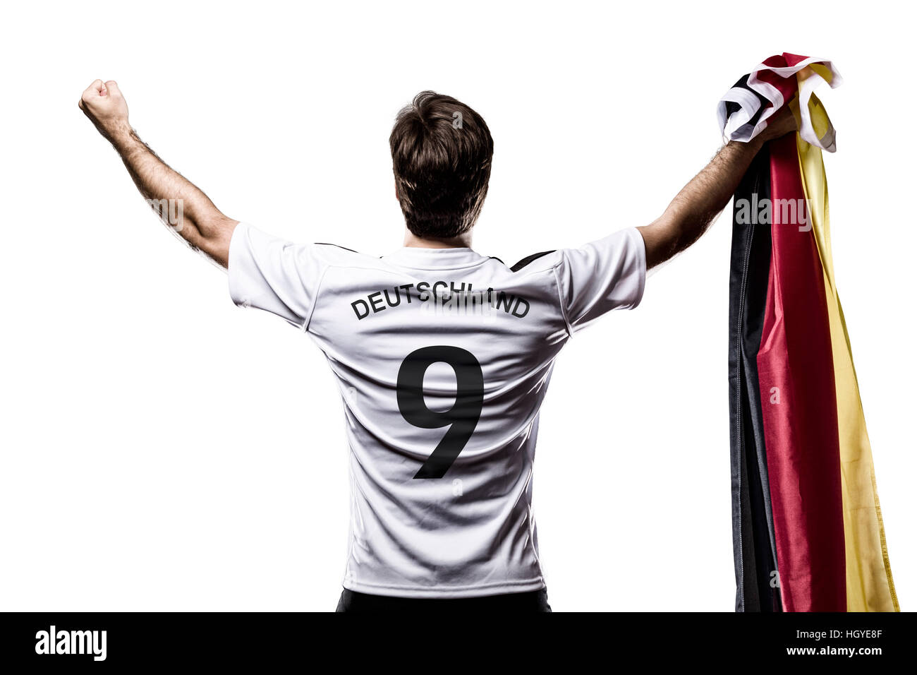 Germany soccer player, celebrating on the white background Stock Photo ...