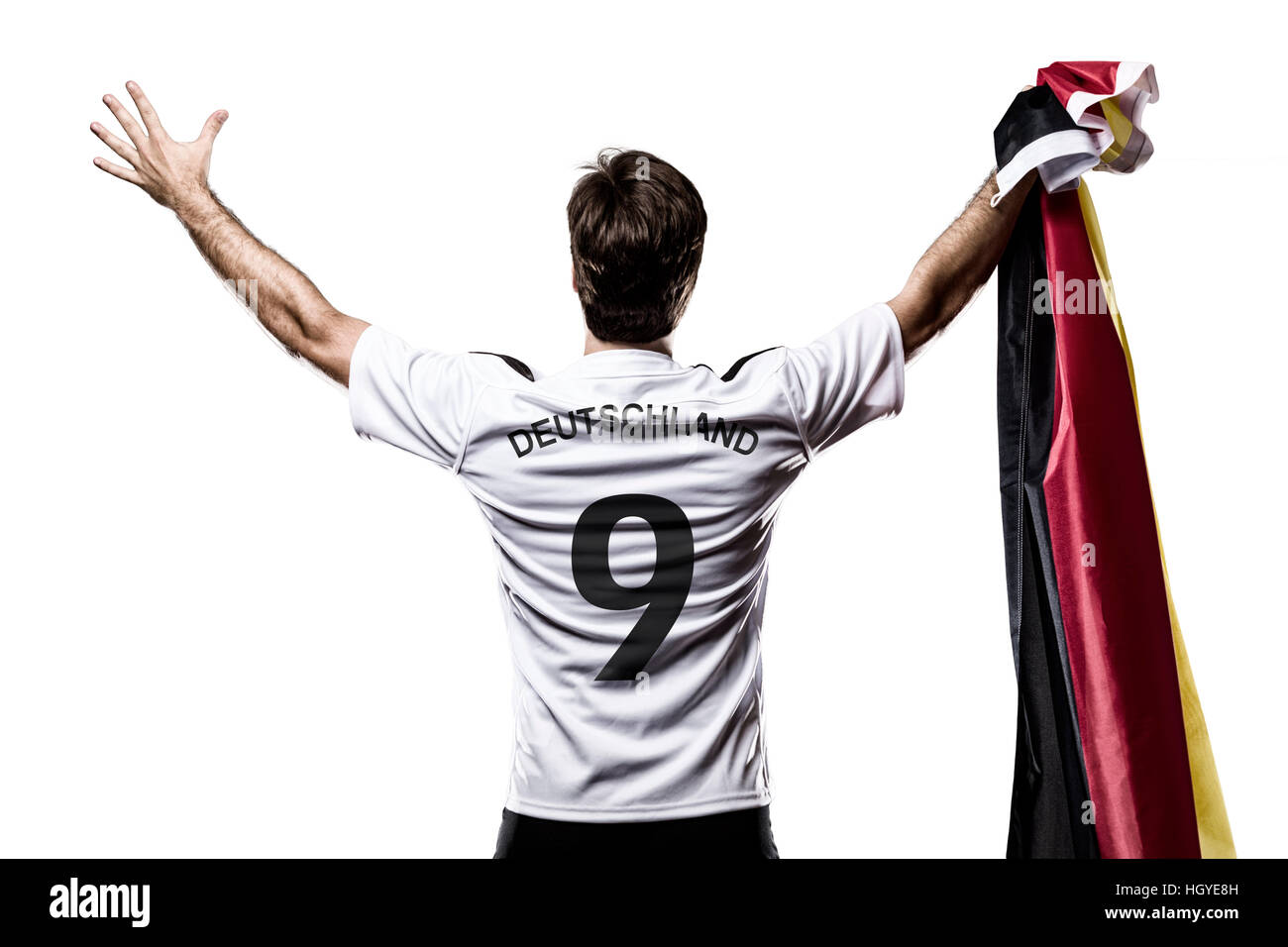 Germany soccer player, celebrating on the white background Stock Photo ...