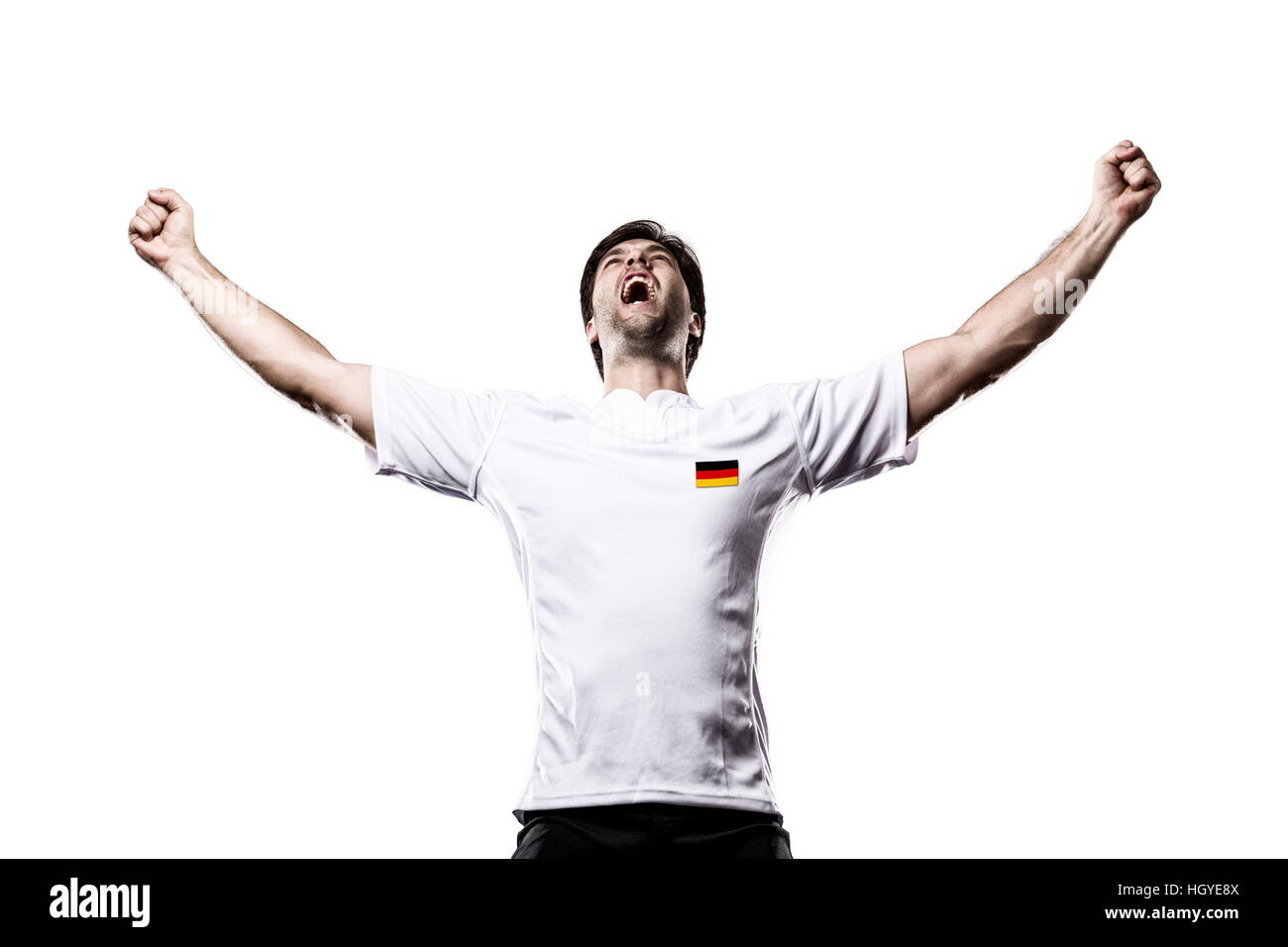 Germany soccer player, celebrating on the white background Stock Photo ...
