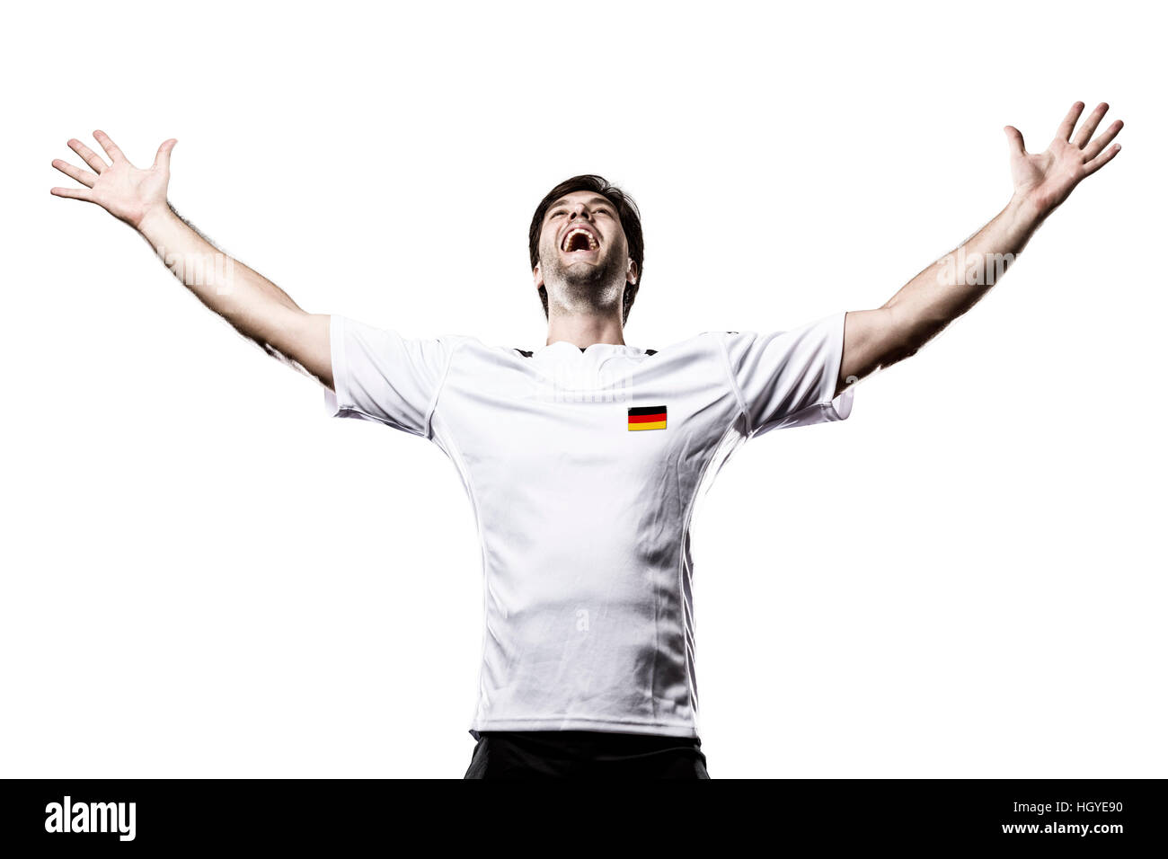 Germany soccer player, celebrating on the white background Stock Photo ...