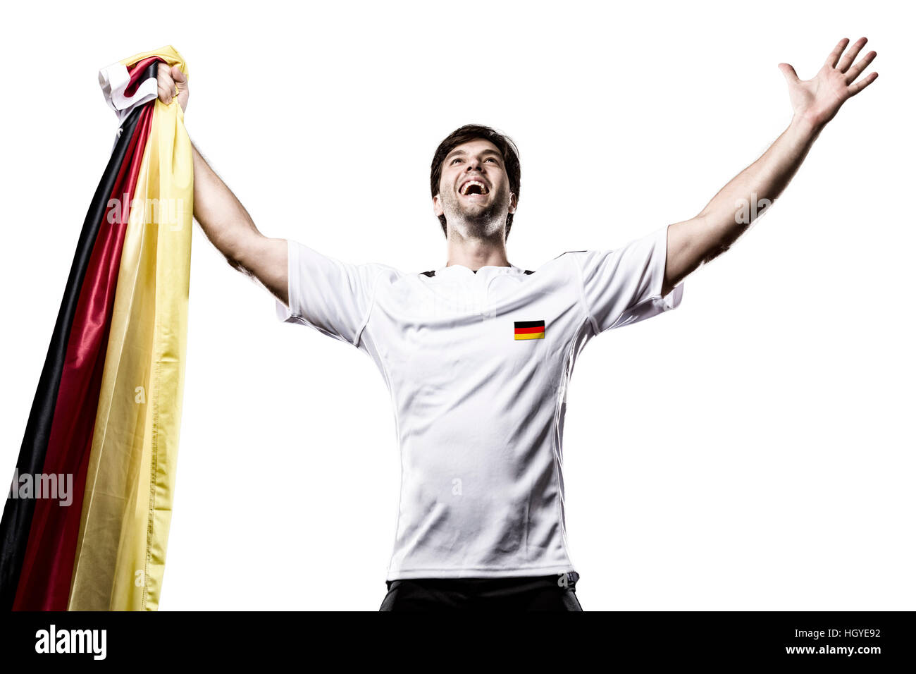 Germany soccer player, celebrating on the white background Stock Photo ...