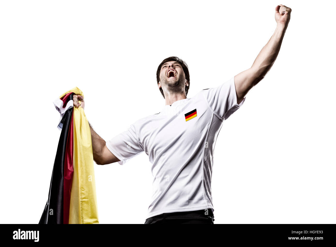 Germany soccer player, celebrating on the white background Stock Photo ...
