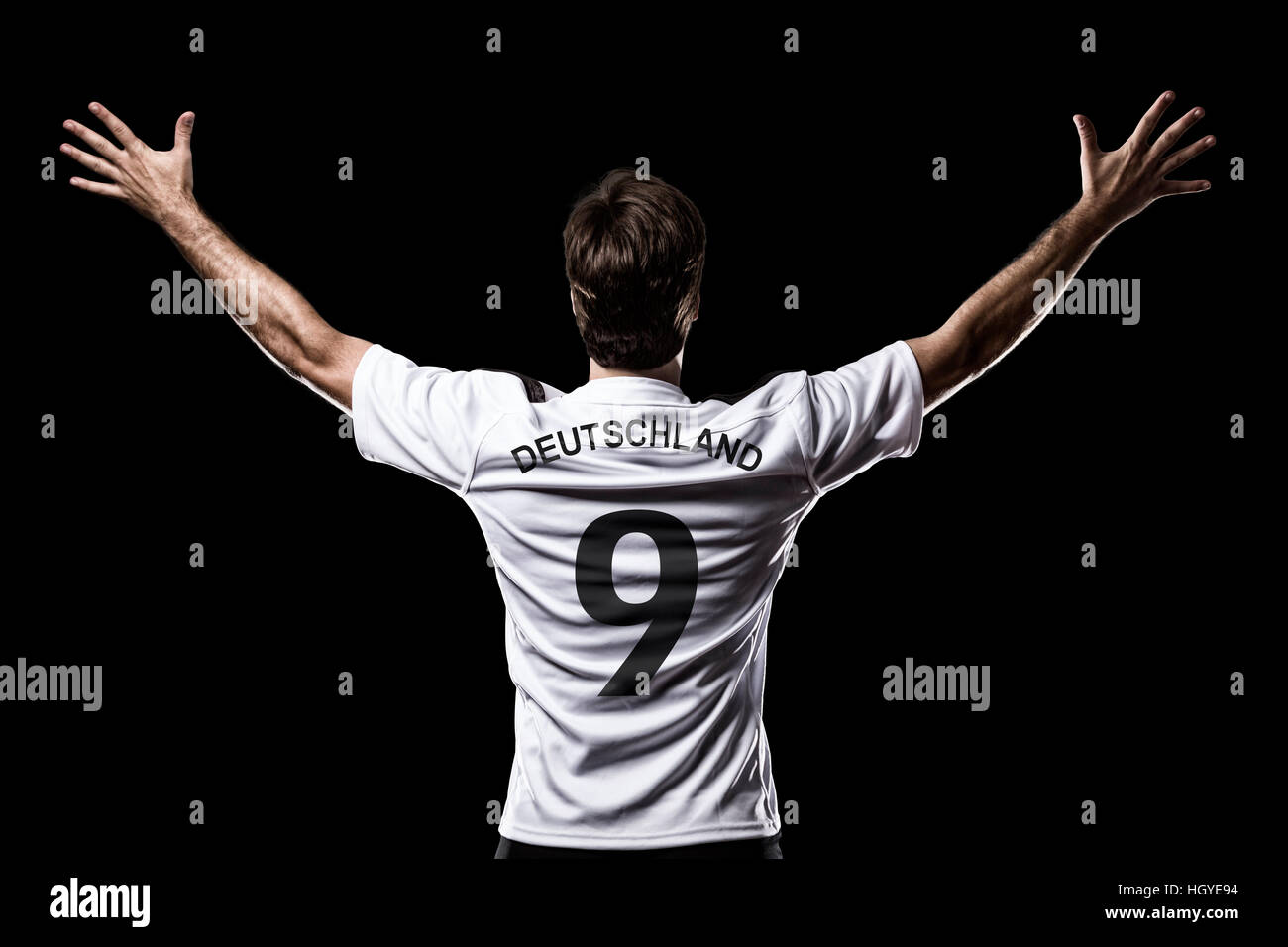 Germany soccer player, celebrating on the black background Stock Photo ...