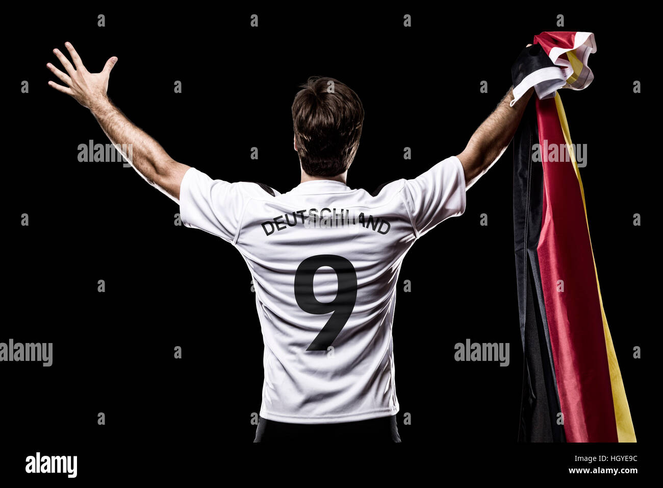 Germany soccer player, celebrating on the black background Stock Photo ...