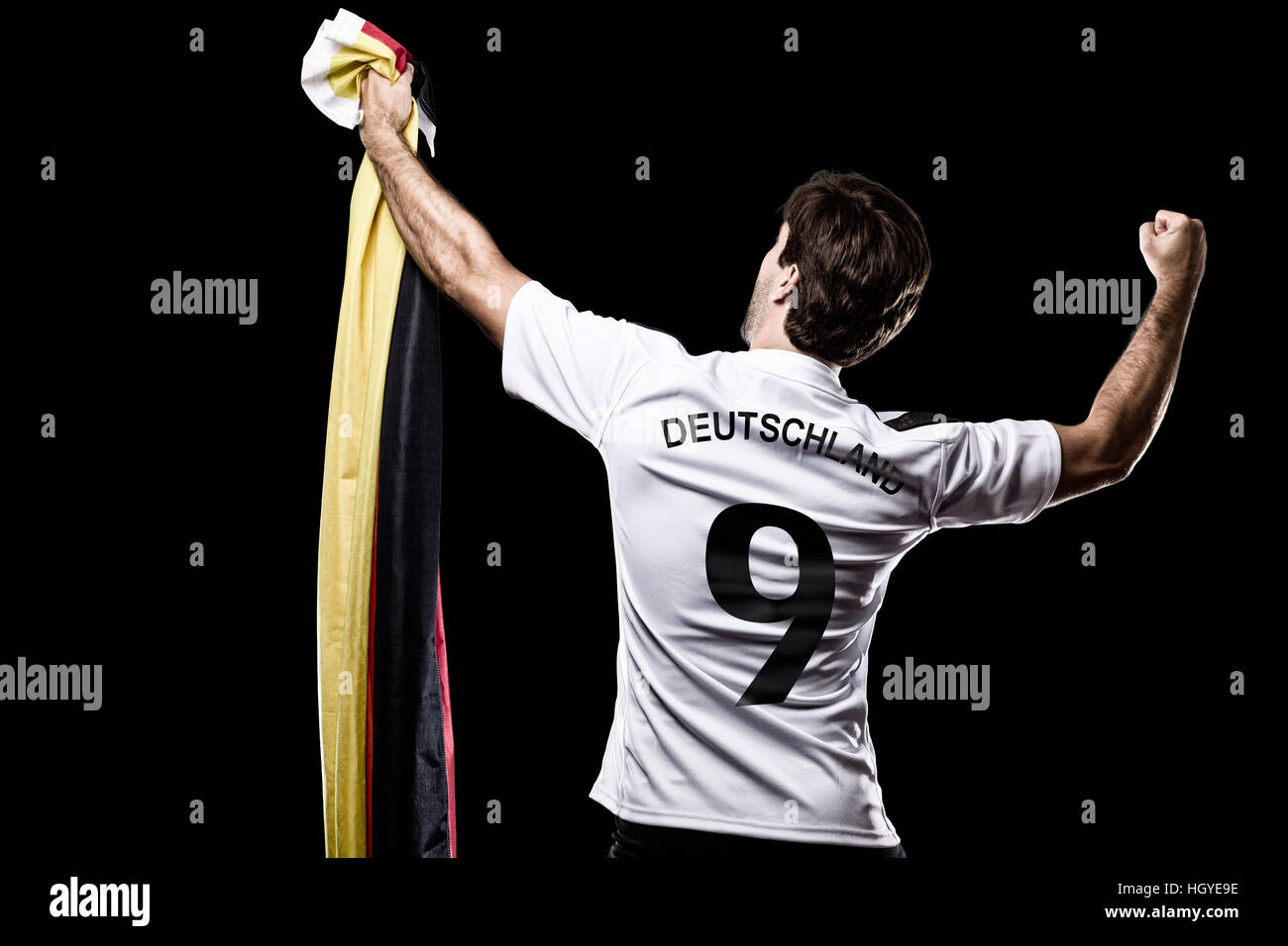 Germany soccer player, celebrating on the black background Stock Photo ...