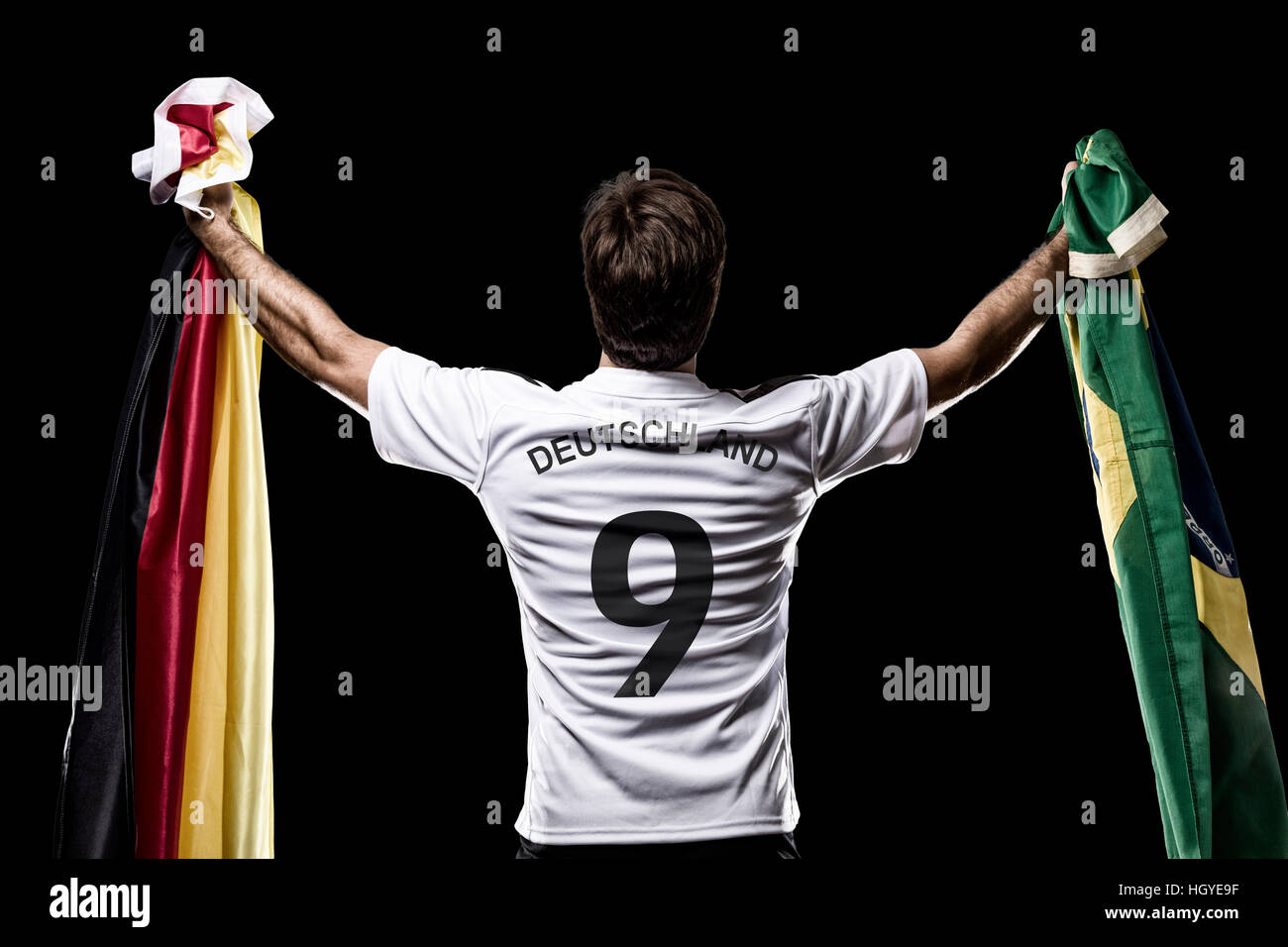 Germany soccer player, celebrating on the black background Stock Photo ...