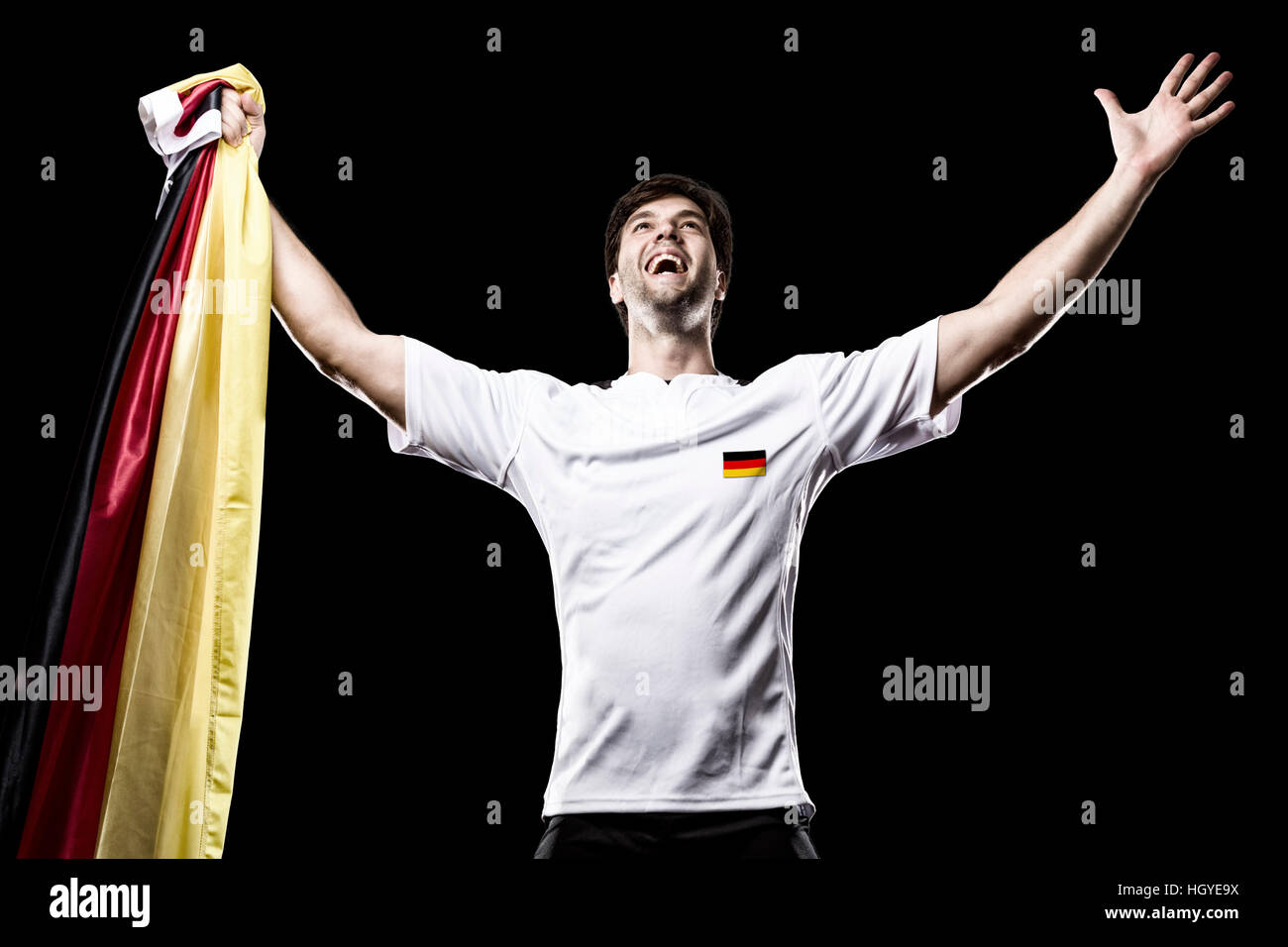 Germany soccer player, celebrating on the black background Stock Photo ...
