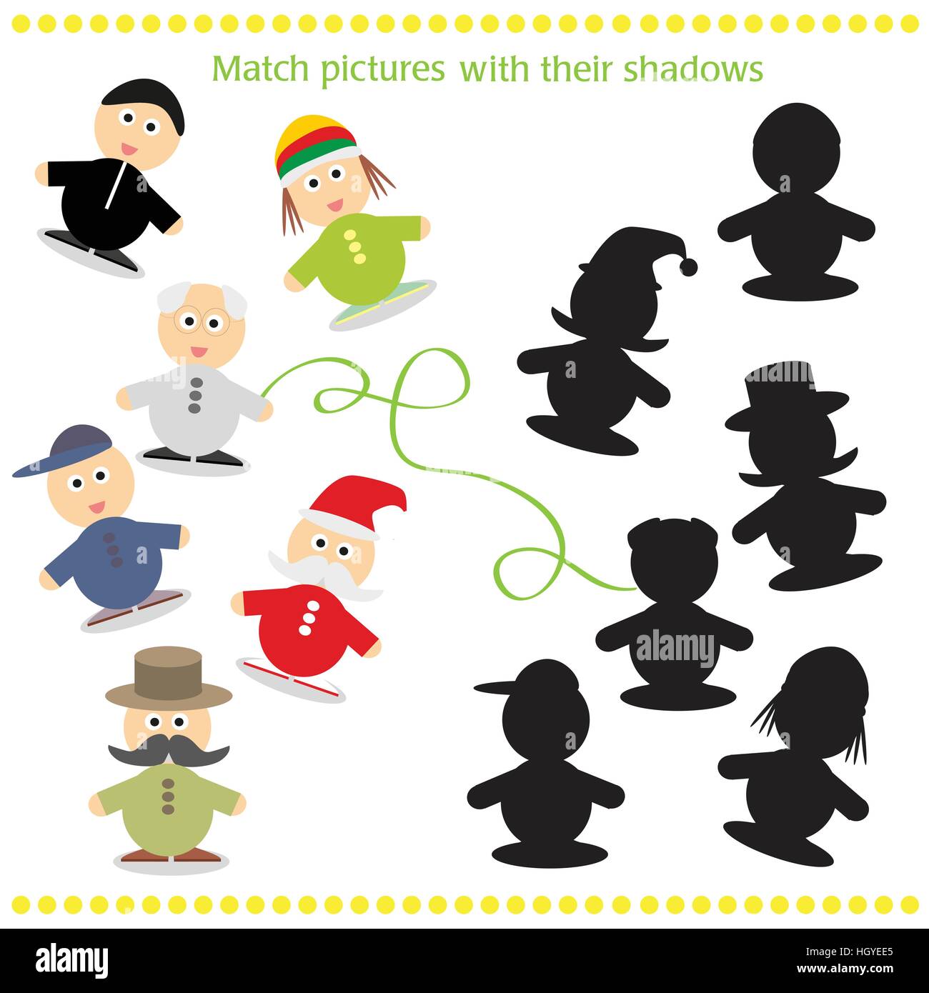 Cartoon Vector Illustration of Find the Shadow Educational Activity ...
