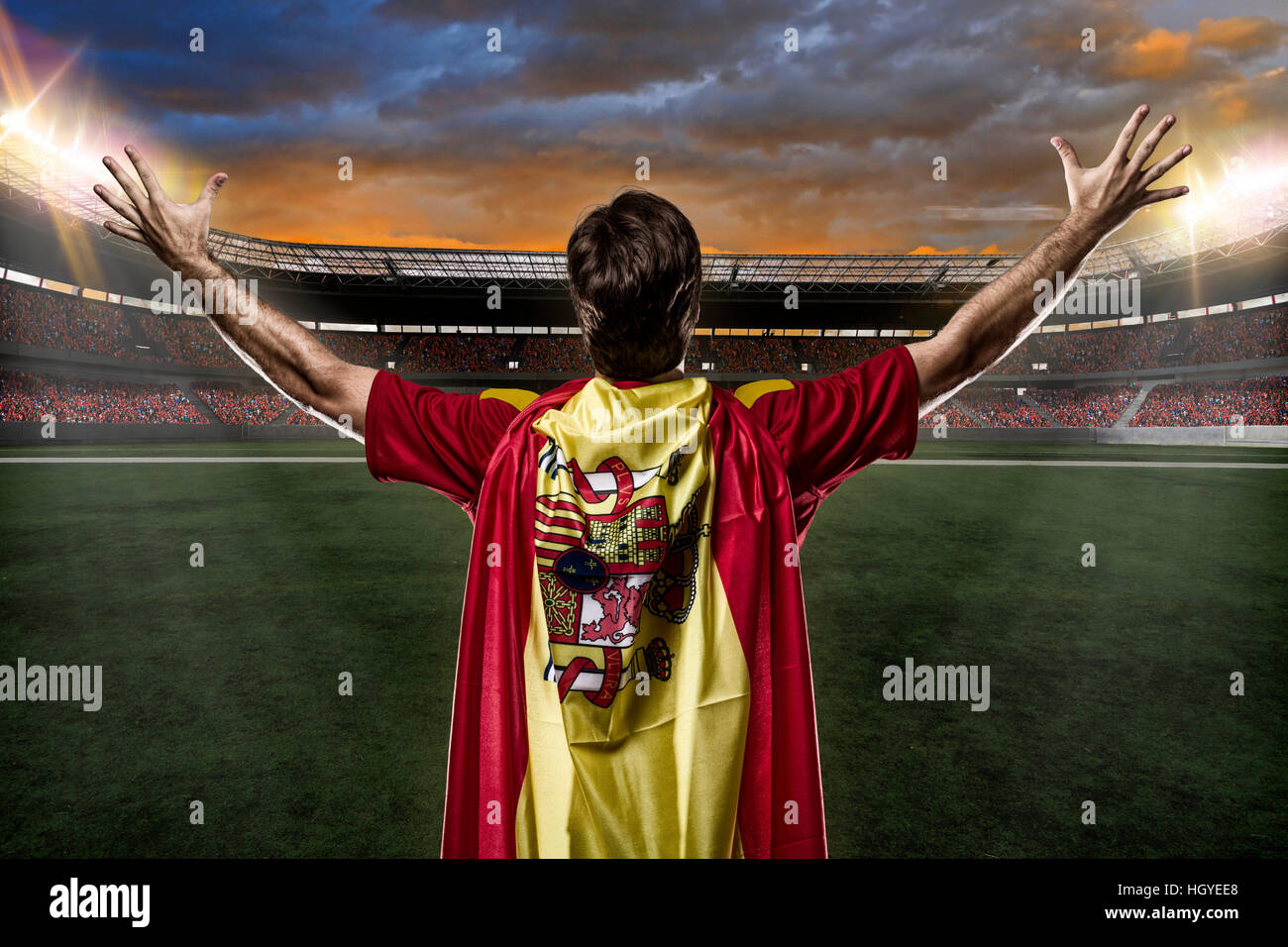 Spanish soccer player, celebrating with the fans Stock Photo - Alamy