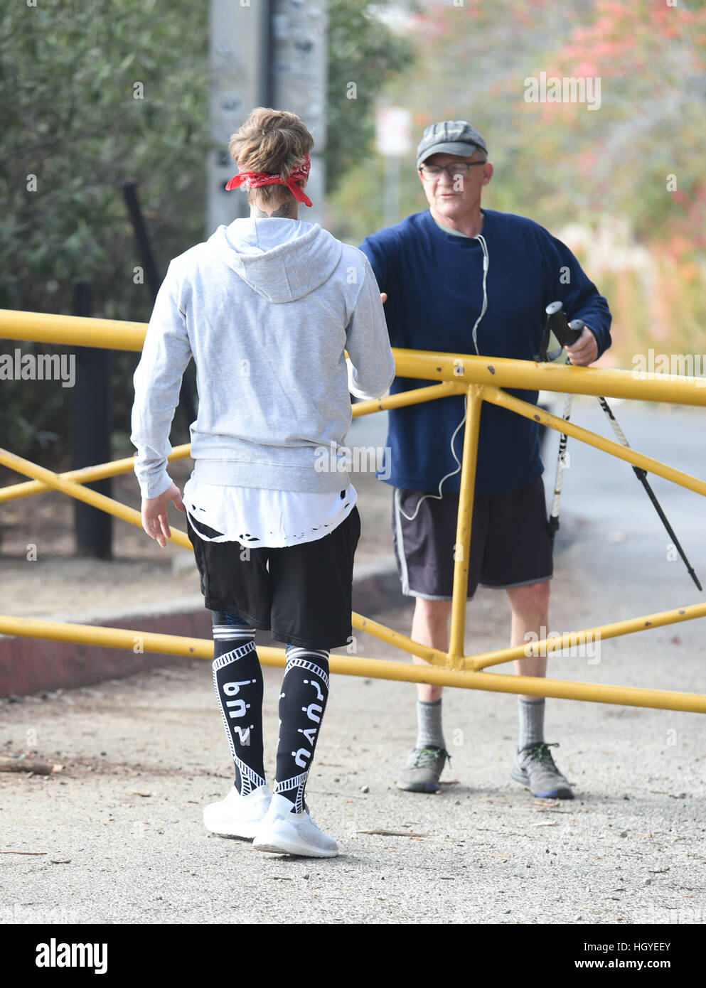 Justin Bieber goes for a run on a steep trail in Los Angeles Featuring ...
