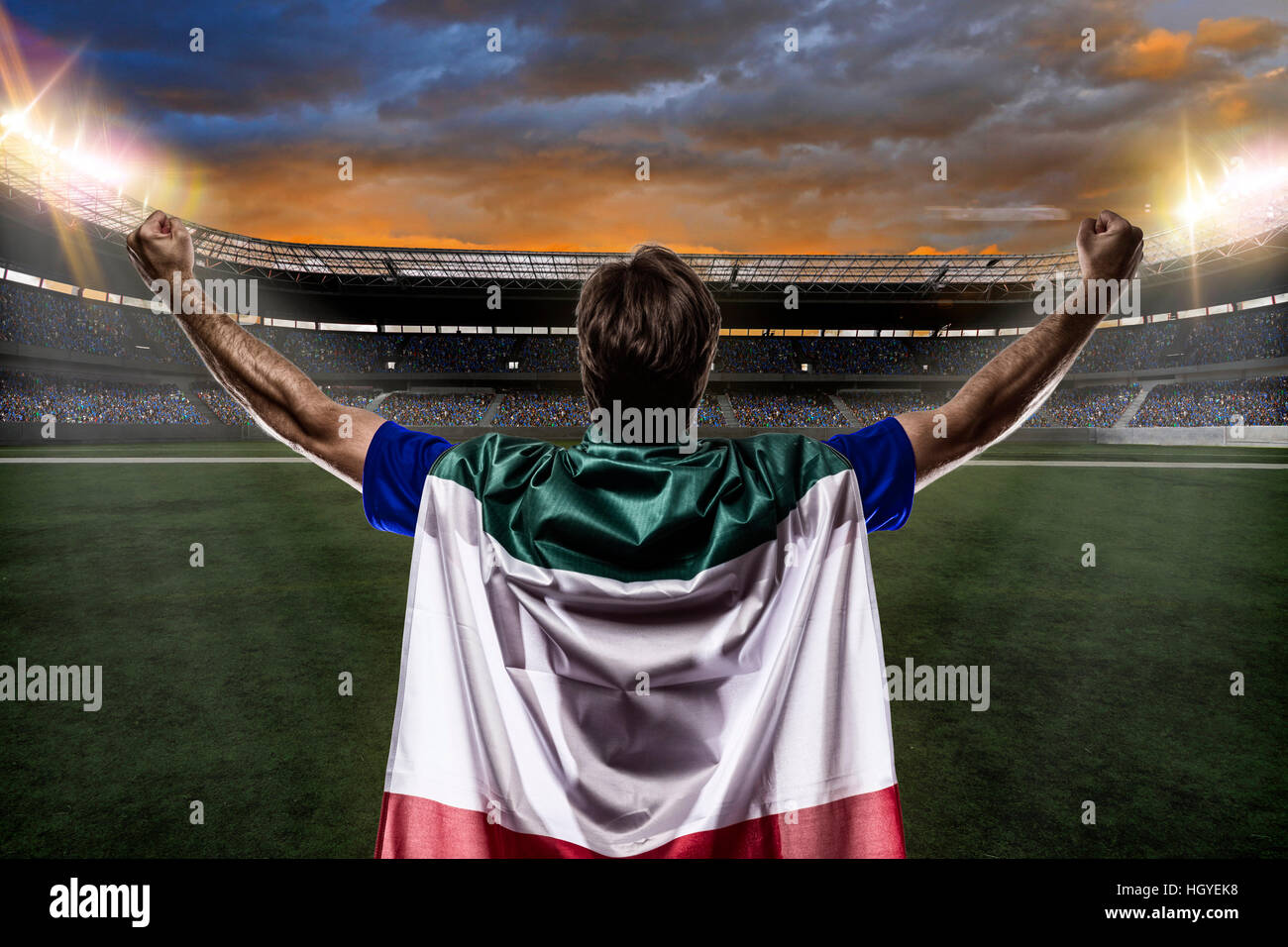 Italian soccer player, celebrating with the fans Stock Photo - Alamy
