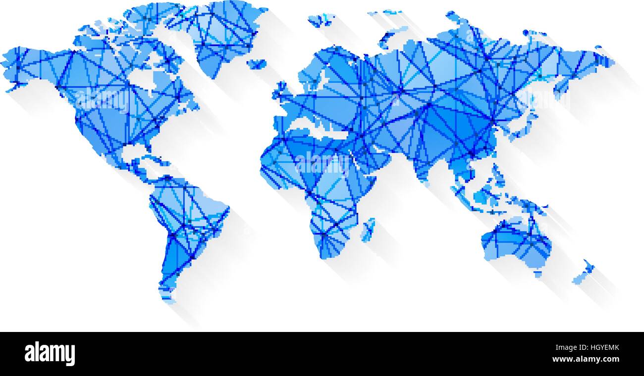 Stylized Map of World Stock Vector Image & Art - Alamy