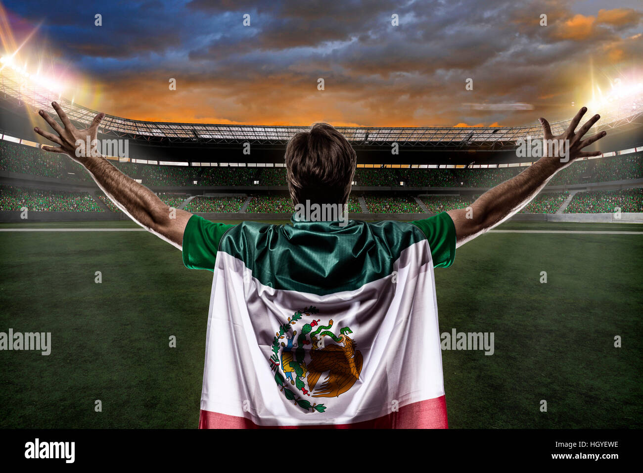 Mexican soccer player, celebrating with the fans Stock Photo - Alamy