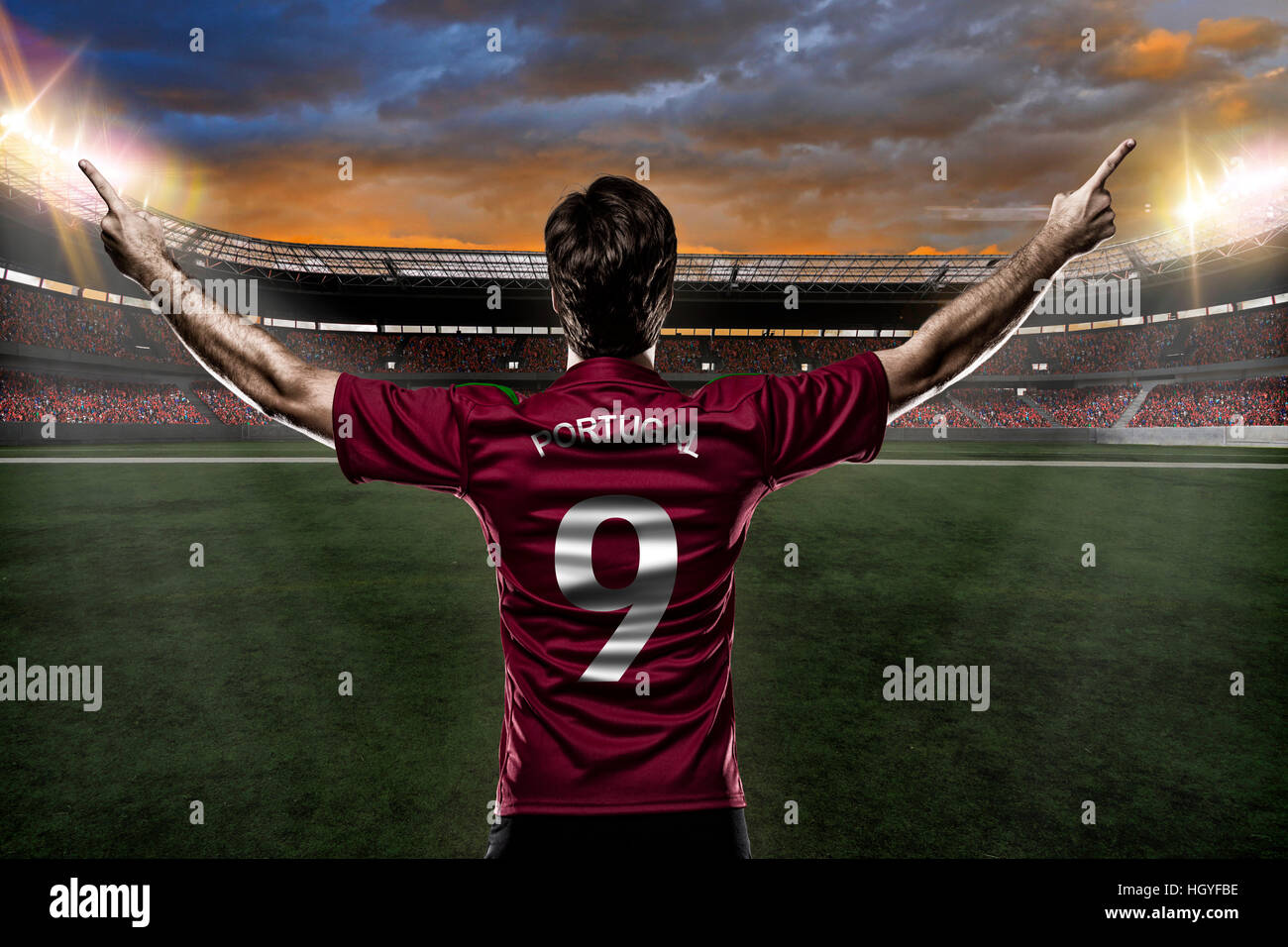 Portuguese soccer player, celebrating with the fans Stock Photo - Alamy