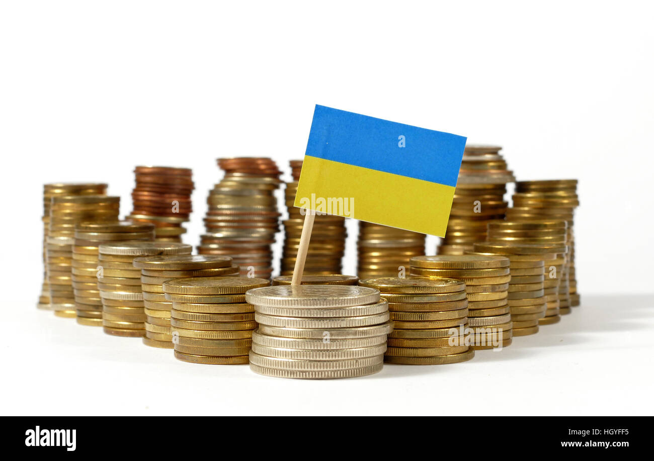 Ukraine flag waving stack money hi-res stock photography and images - Alamy