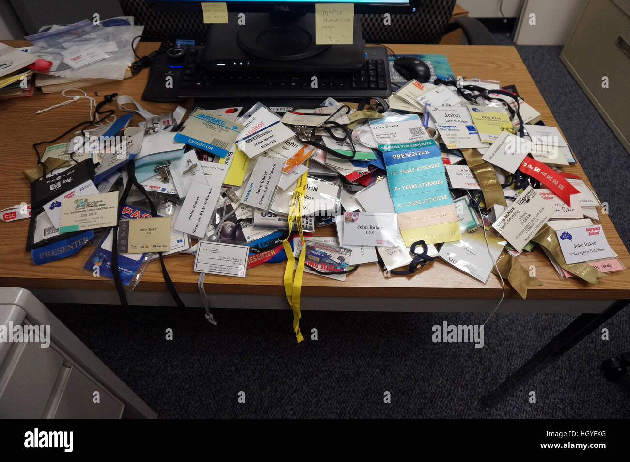 A pile of name tags Stock Photo - Alamy