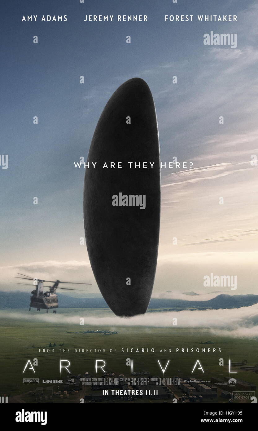 RELEASE DATE: November 11, 2016 TITLE: Arrival STUDIO: Paramount ...