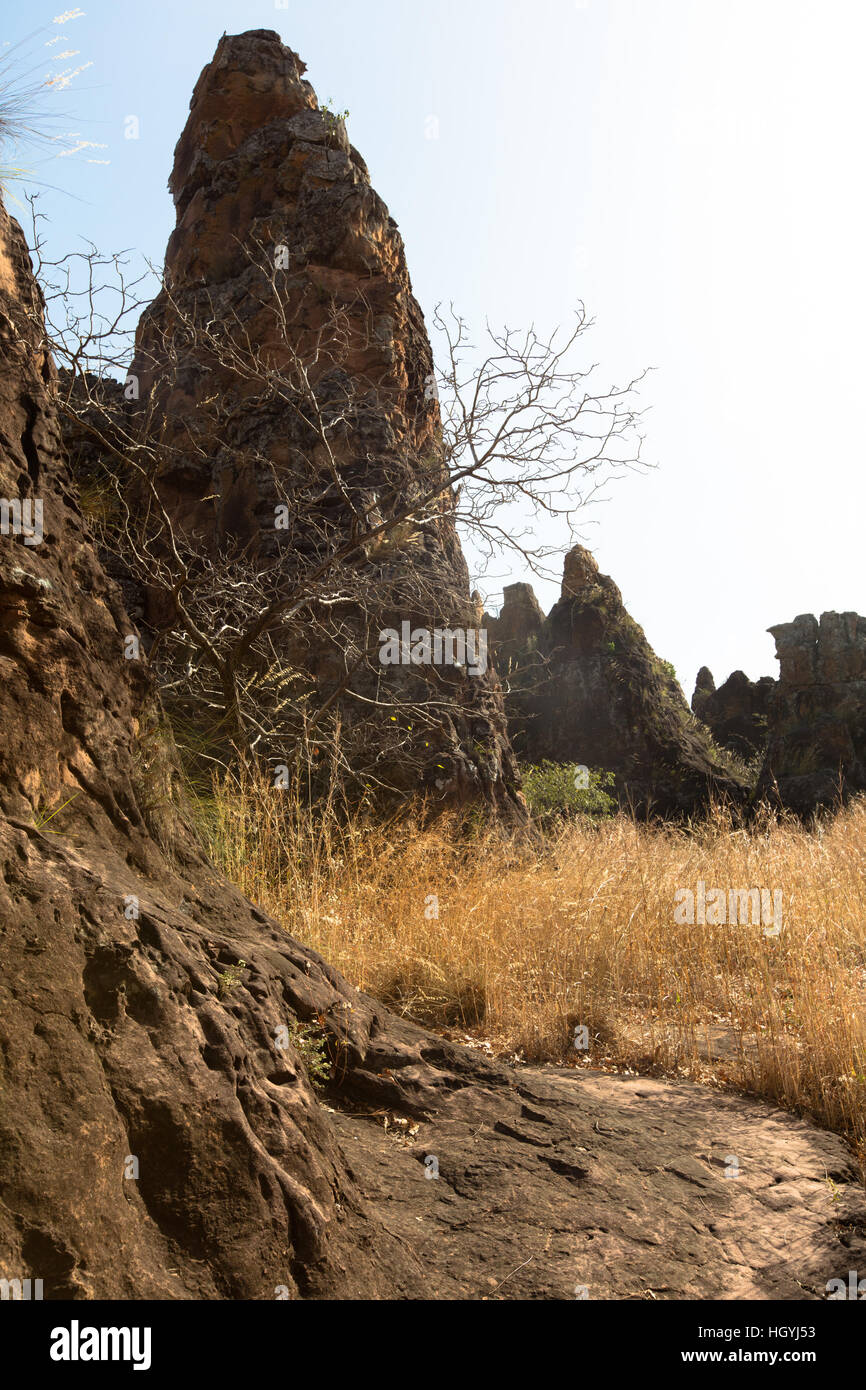 The peaks of Sindou are a rock formation near the town of Sindou ...