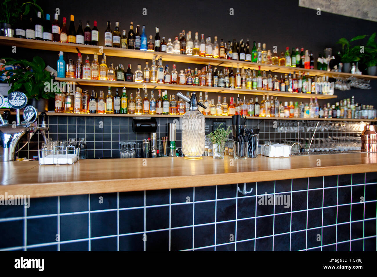 Interior of Cafe Cobra in Prague - Bar Stock Photo - Alamy