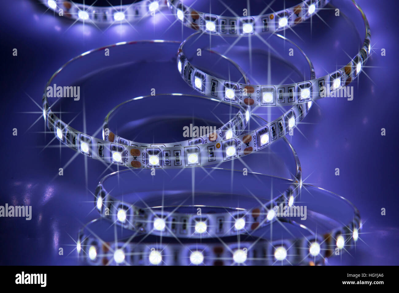 Shiny brightness LEDs in the blue background Stock Photo - Alamy